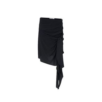 The Attico Jupe midi nou&eacute;e asym&eacute;trique