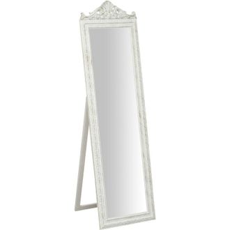 Biscottini International Biscottini - Miroir sur pied avec finition blanc antique con greca