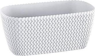 Prosperplast Rechteckiger Topf 7,4L Prosperplast Splofy aus weißem Kunststoff, 39,7 (Länge) x 18 (Breite) x 14,5 (Höhe) cm