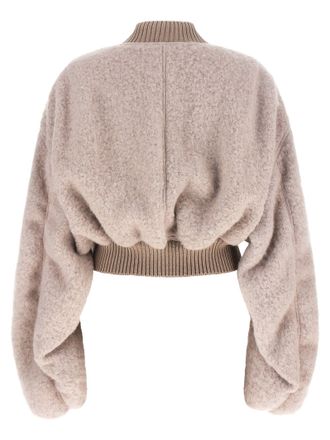 Rick Owens Alpaca-Wool Boucl&eacute; Jacket - Taupe