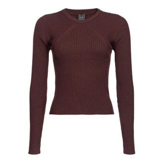 Pinko Gerippter brauner Strickpullover - - Knitwear - Damen - Braun - L