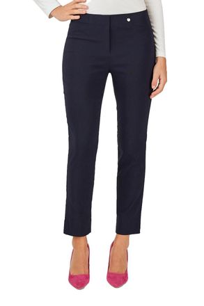 Robell Style ROSE09 - Bequeme, stretchige 7/8 Damenhose mit schmal geschnittenem Bein Farbe Marine Gr&ouml;&szlig;e 36