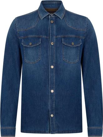 Moorer Homme, Chemises, Bleu, Taille: L Byron Denim Shirt