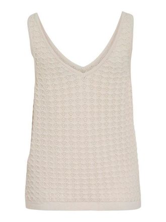 Vila Strickpullover VIVUA S/L KNIT TOP / LC White Sand