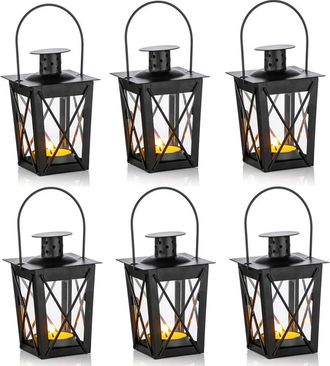 Nuptio 6 St&uuml;cke Vintage Metall Mini Dekorative Kerzenlaternen Teelicht Kerzenhalter, Led Teelicht Kerzenhalter Dekoration f&uuml;r Geburtstagsfeiern Hochzeit Herz