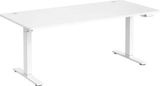 Vasagle Bureau Assis-debout, R&eacute;glable en hauteur, 180 x 80 cm, avec Port USB-C, Fonction M&eacute;moire 3 Hauteurs, Blanc