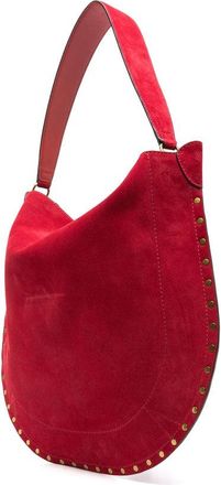 Isabel Marant Studded Suede Shoulder Bag - Red