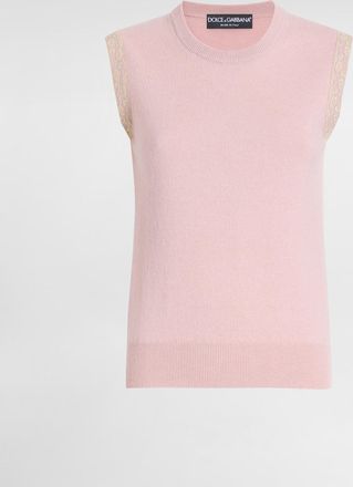 Dolce & Gabbana Cashmere Tank Top - Frau Strickwaren Pink 40