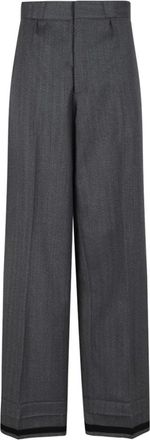 Maison Margiela Femme, Pantalons, Gris, Taille: 36 FR Pantalon Tailleur Jambe Large