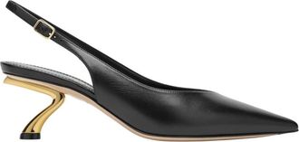 Ferragamo Femme, Chaussures, Noir, Taille: 38 1/2 EU Flat Slingback