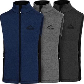 Normani Heren Fleeceweste warme, leichte Strick-Fleece Weste Bodywarmer mit Rei&szlig;verschlusstaschen und Stehkragen Farbe Anthrazit Gr&ouml;&szlig;e 4XL