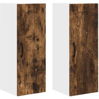 vidaXL Küchenwandschrank 2 pcs Geräucherte Eiche 30 x 31 x 80 cm vidaXL