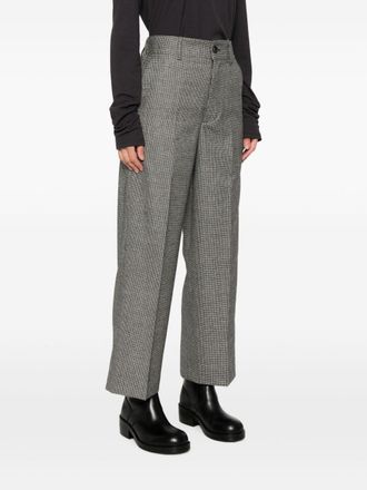 Nicholson & Nicholson Houndstooth Wool Trousers - Grey