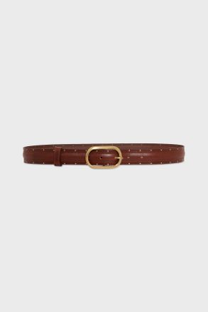 Gerard Darel Ceinture en cuir avec clous - HONORE - Marron