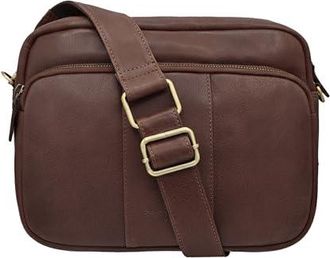 Zerimar | Sac messager en cuir v&eacute;ritable pour femme | Sac messager en cuir naturel pour femme avec plusieurs compartiments | Id&eacute;al au quotidien, en voyage ou 