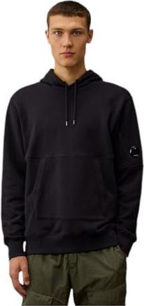 C.P. Company Sweat &agrave; Capuche en Coton Diagonale. 17CMSS024A-FelpaCapp-888Bleu Taille L, bleu, L