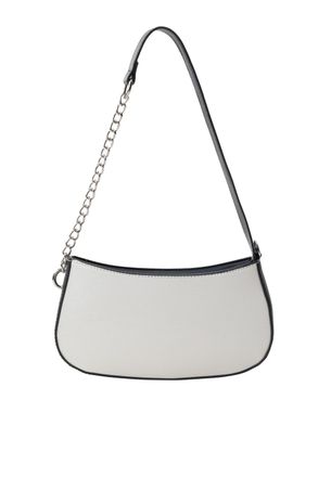 Mymo Schultertasche Damen weiss schwarz