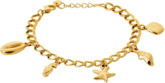 Brillaxis Bracelet acier dor&eacute; pampilles