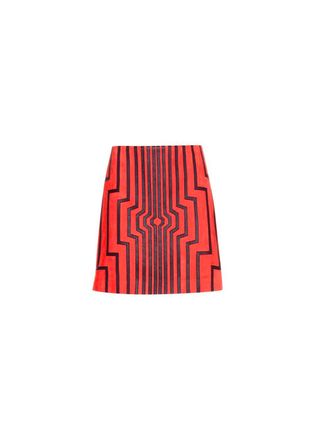 Loewe Red Suede Cyborg Mini Skirt Size XS