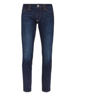 Philipp Plein Homme, Jeans, Bleu, Taille: W30 Denim Pantalons Slim Fit Basic