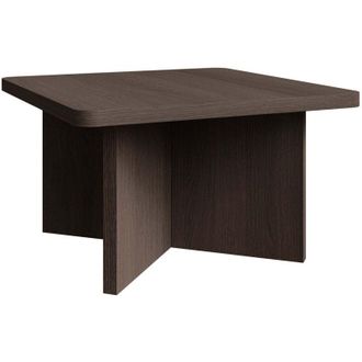 Selsey Selsey Qubeo - Table basse 60 cm, carr&eacute;e avec pi&egrave;tement en croix, finition fr&ecirc;ne brun