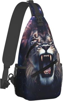 Generic Multifonction Sacoche Homme Bandouliere Art du Roi Lion de lEspace Sacs &agrave; Bandouli&egrave;re Casual Sac Poitrine pour Cyclisme Homme Femme