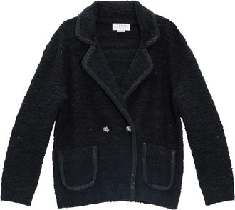 Genny Femme, Vestes, Noir, Taille: 36 FR Giacca Tweed Paillettes