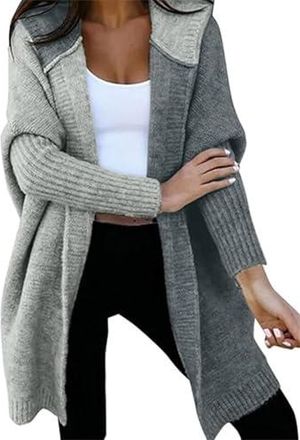 Generic Cardigan à capuche à manches longues ouvert sur le devant pour femme, manteau dextérieur surdimensionné décontracté pour lautomne, gris, XL
