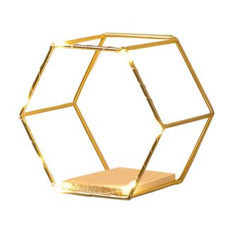 Generic Sechseckige schwebende Regale - Wandregal mit Waben, sechseckiges Wandregal aus Metall mit Lichtern, Wandregal f&uuml;r K&uuml;che, Badezimmer