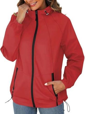 Generico Veste De Pluie Femme Respirant Polyvalent Veste De Pluie Sport Imperméable Portable Vestes Pliables Résistant Aux Rides Trench Softshell Jacket Grande