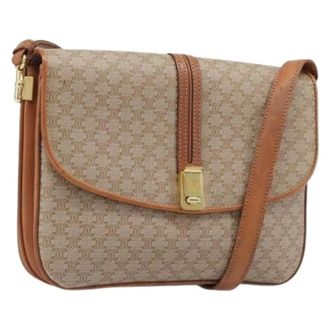 Celine Pre-owned Vintage Macadam Canvas Shoulder Bag - Femme - Pre-owned - Beige - Taille: ONE Size
