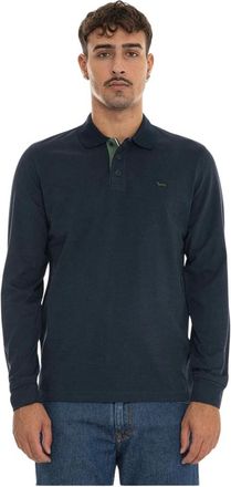 Harmont & Blaine Polo &agrave; manches longues en jersey bross&eacute; - Homme - Tops - Bleu - Taille: 2XL