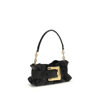 Balmain Womens Black Calf Leather Bos Taurus Shoulder Bag