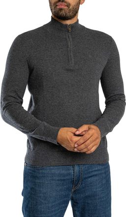 Superdry Ess LW Wollmischung 1/2 Rei&szlig;verschluss Strickpullover, Grau