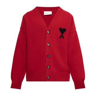 Ami Homme, Pulls, Rouge, Taille: 3XL Cardigan en laine