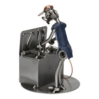 Metalika Schlosser, Metallfigur, Metallm&auml;nnchen, Handarbeit, Handmade, Stahlfigur, Geschenkidee, Handgefertigte Dekorative Figur +gegen Aufpreis: Visitenkarten