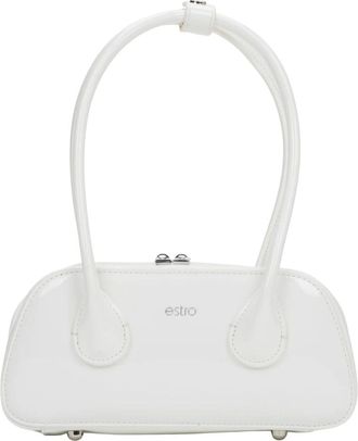 Estro & Luminara Femme, Sacs, Blanc, Taille: ONE Size Patent Shoulder Bag