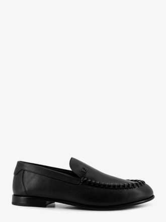 Fendi Leather loafers with metal FF logo - FENDI - gender_Man