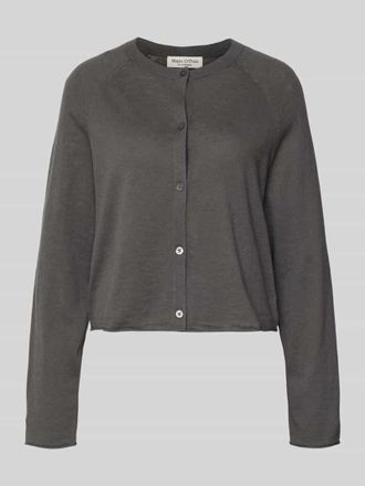 Marc O'Polo Relaxed Fit Strickjacke aus Baumwoll-Leinen-Mix
