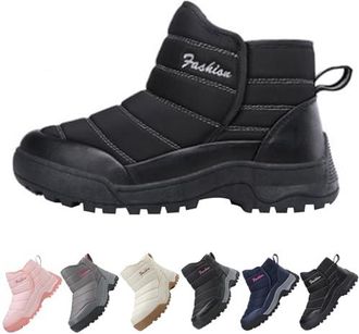Generic Bottes de neige orthopédiques pour femme - Coupe large - Sangle à boucle antidérapante - Bottes dhiver thermiques doublées de fourrure - Pour le trava