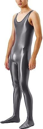 Generic Combinaison de compression pour homme - Effet mouillé - T-shirt de compression Rashguard - Manches longues - En latex - Avec pantalon de compression -