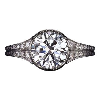 Verde 2ct Round Brilliant Cut Lab Grown Diamond Ring