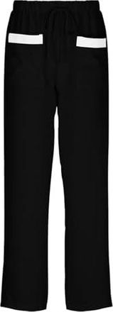 Generic Pantalon Palazzo pour femme - D&eacute;contract&eacute; - Jambe large - Pantalon de d&eacute;tente - Pour la plage, les voyages, les vacances, Noir, XXL