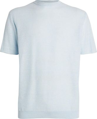 Sease Linen-Cotton Blend Knit T-Shirt Size XL