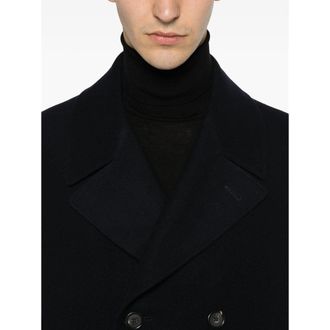 Canali Double-Breasted Wool Coat - Black