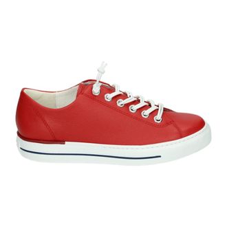 Paul Green Sportliche Niedrige Rote Ledersneakers - - Shoes - Damen - Rot - 40 1/2 EU