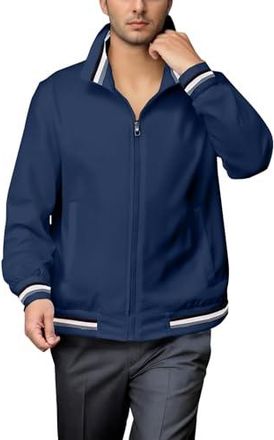 Generic Veste de mi-saison l&eacute;g&egrave;re pour homme - Veste bomber fine - Col montant - Veste de loisirs sans capuche - Fermeture &eacute;clair int&eacute;grale - Manteau de mi-sa