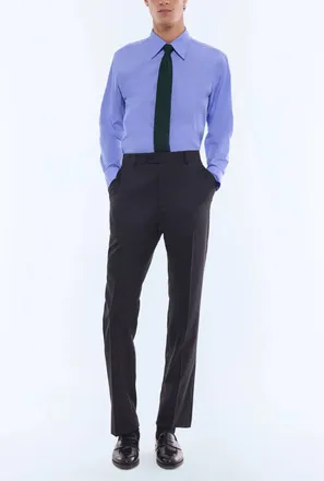 Fursac Pantalon de costume ajust&eacute; en toile - Taille 37 - Homme