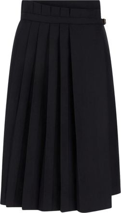 Dries Van Noten Jupe Midi Pliss&eacute;e - Femme - Jupes - Bleu - Taille: 34 FR