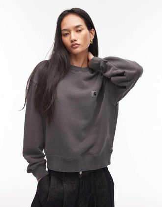 Carhartt Work in Progress Nelson - Sweatshirt in verwaschenem Schwarz